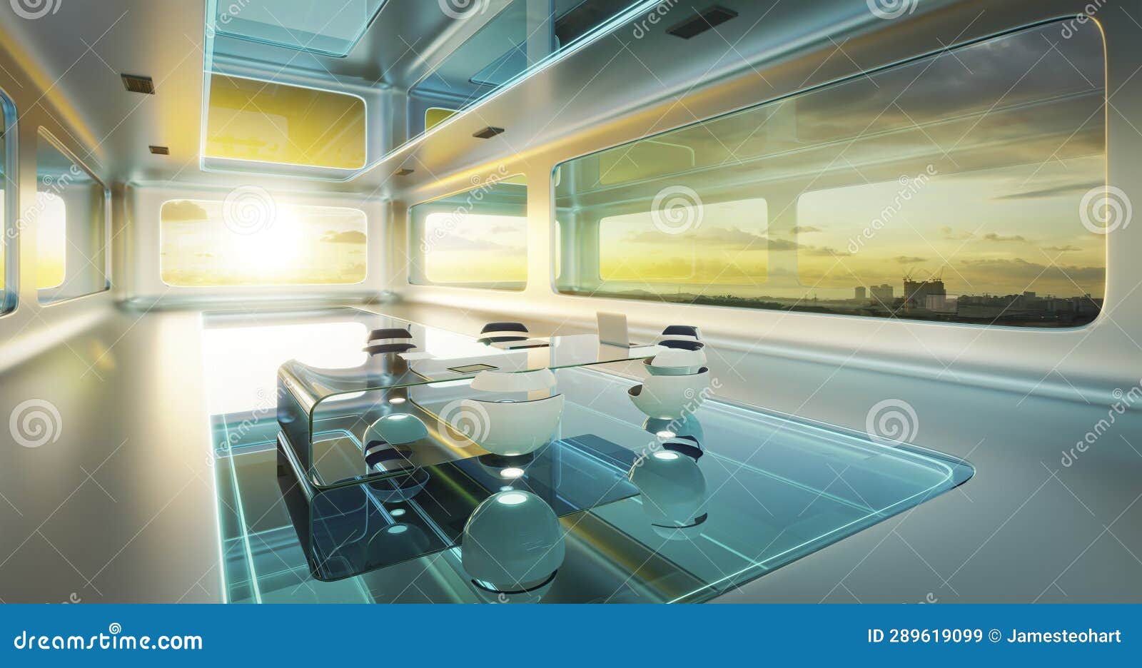 Modern Sci-fi Futuristic Interior Office Design with Beautiful ...