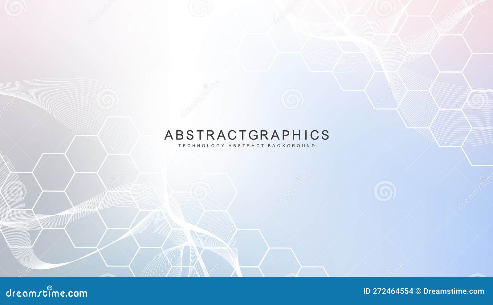 Modern Science Background with Lines, Dots and Hexagons. Wave Flow ...