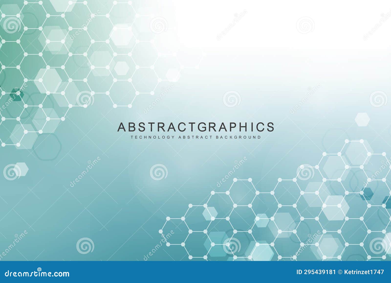 Modern Science Background with Lines, Dots and Hexagons. Wave Flow ...