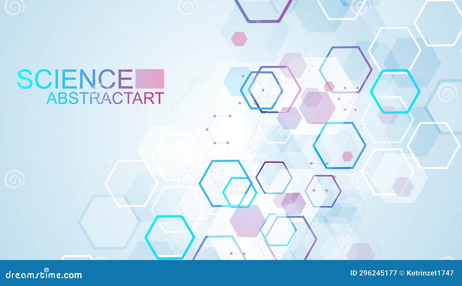 Modern Science Background with Lines, Dots and Hexagons. Wave Flow Abstract Background Stock ...