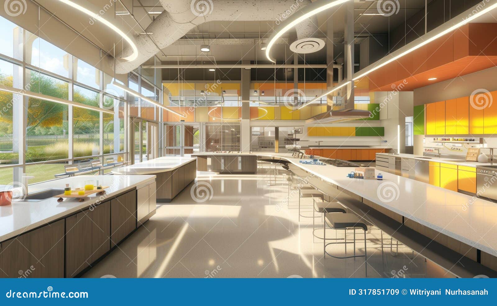 Modern Science Discovery Lab Interior. Generative Ai Stock Illustration ...