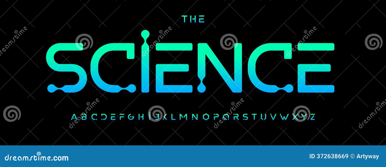 Science Font Melt Alphabet Smooth Letters. Modern Science Logo ...