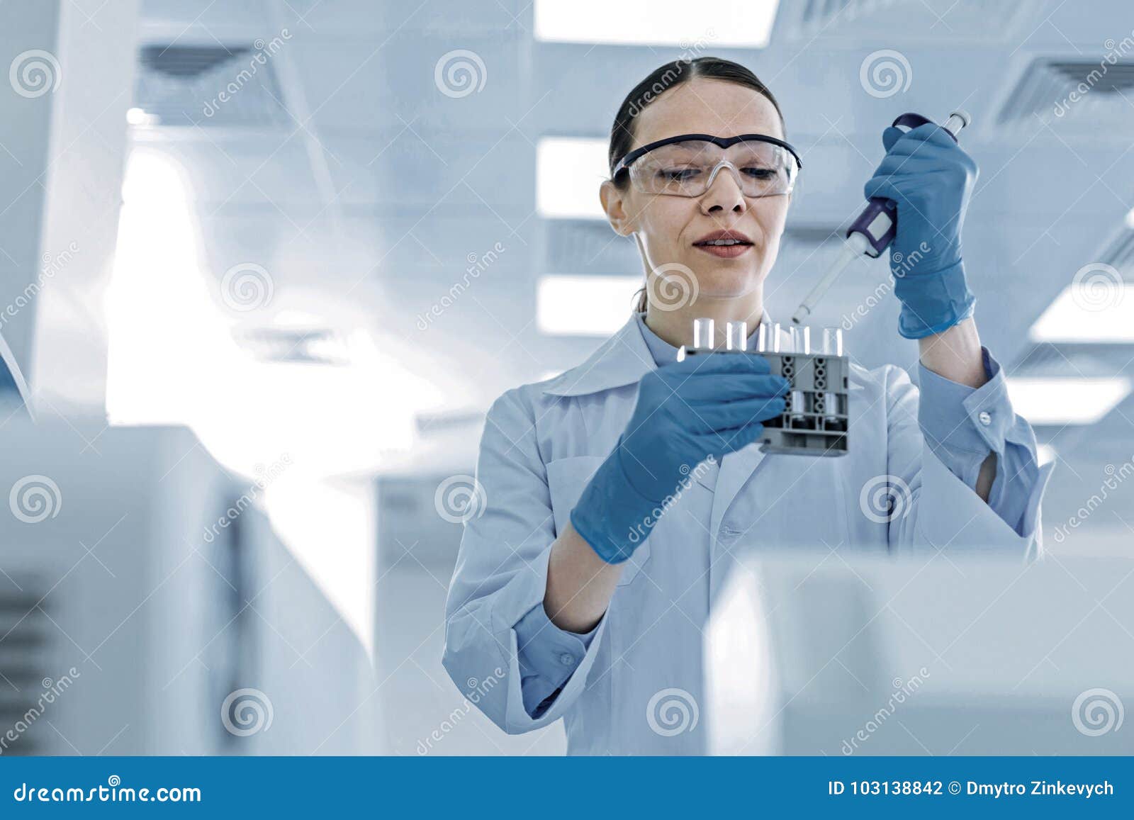 Pleasant Smart Scientist Being at Work Stock Photo - Image of ...