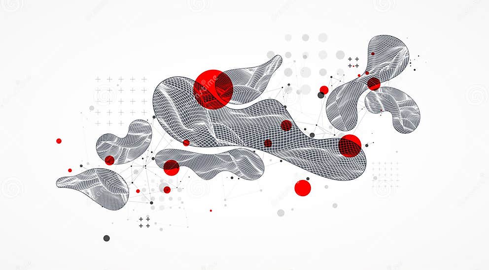 Modern Science or Technology Spot Elements. Trendy Abstract Background ...