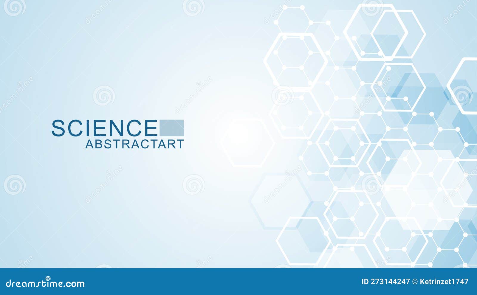 Modern Scientific Background with Hexagons, Lines and Dots. Wave Flow ...