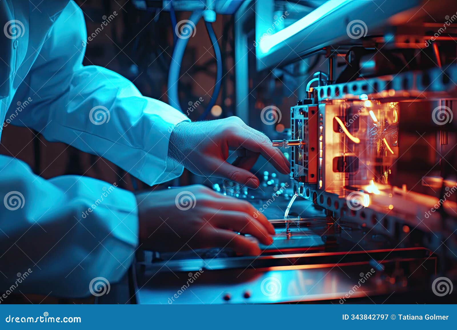 Modern Scientific Lab with Advanced Microwave Emitter Devices, Set ...