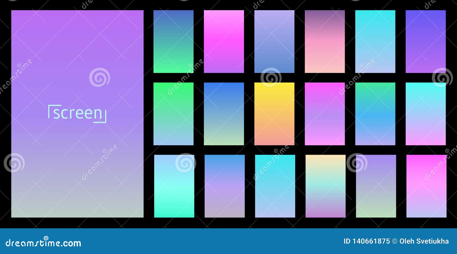 Modern Screen Vector Design for Mobile App. Collection of Soft Color ...