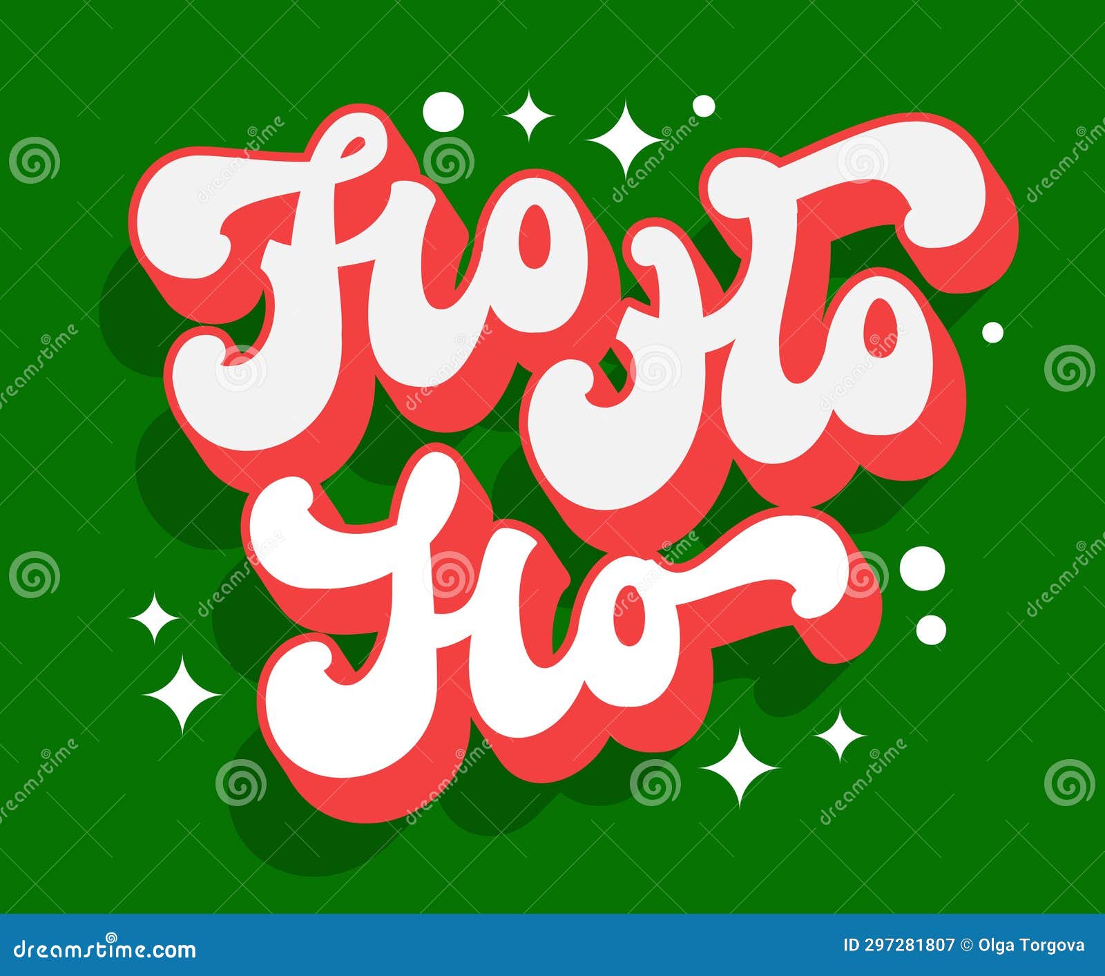 Modern Script 3D Lettering Template for Christmas Celebrations, Ho Ho ...