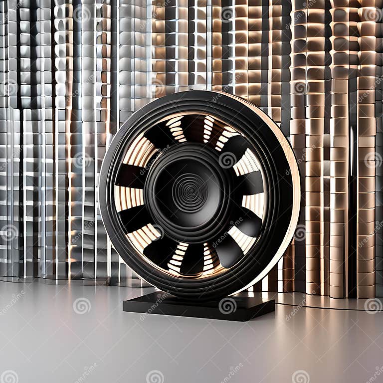 A Modern Sculpture Composed of Rotating Discs, Creating a Hypnotic ...