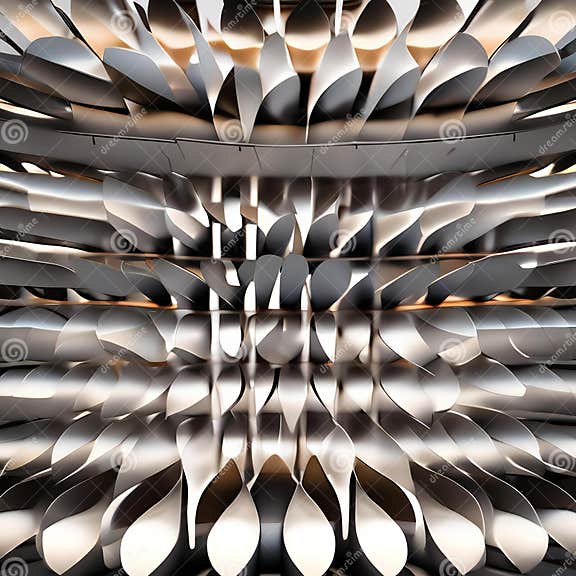 A Modern Sculpture Composed of Rotating Discs, Creating a Hypnotic ...