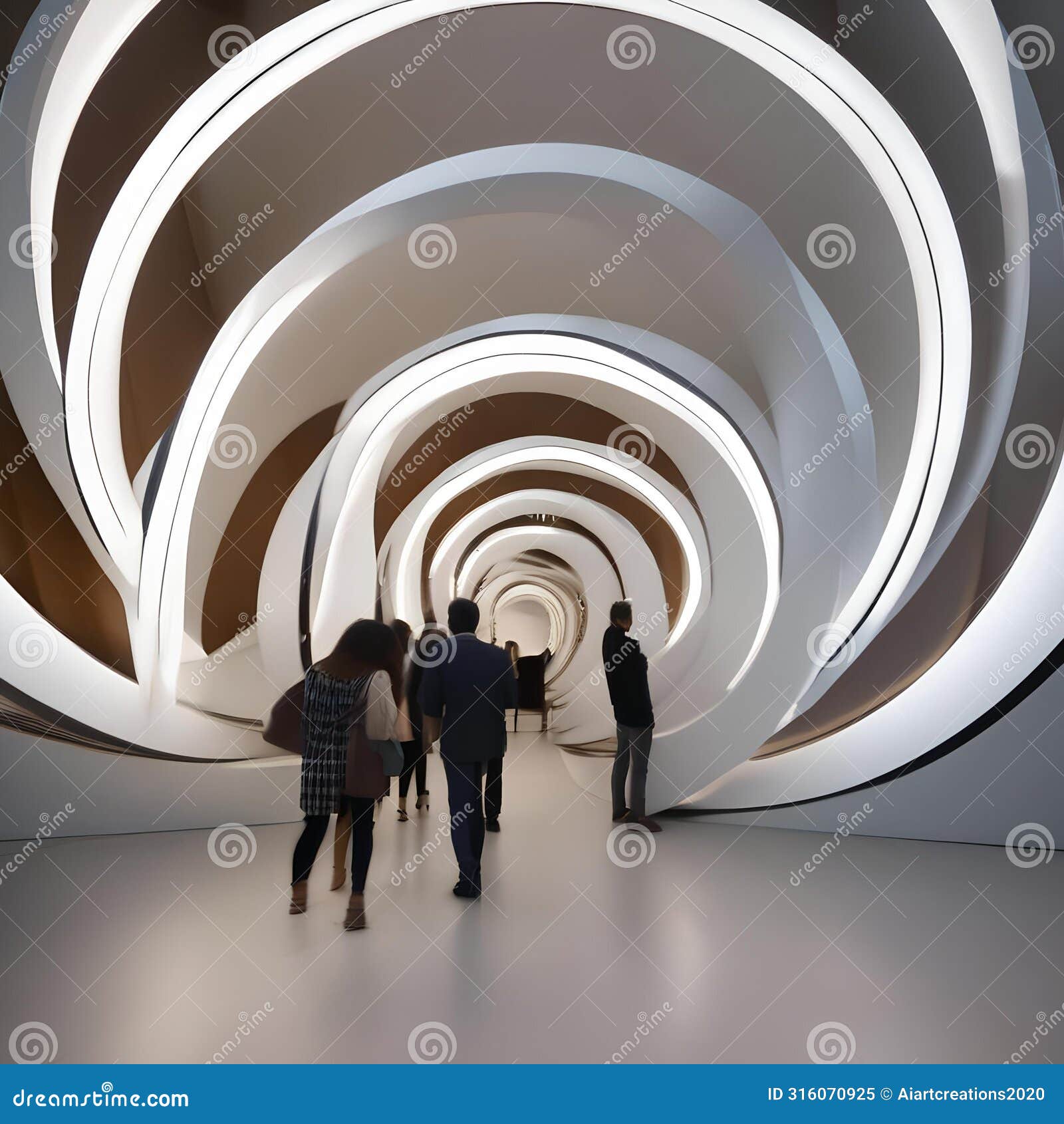 A Modern Sculpture Composed of Rotating Elements, Creating a Hypnotic ...