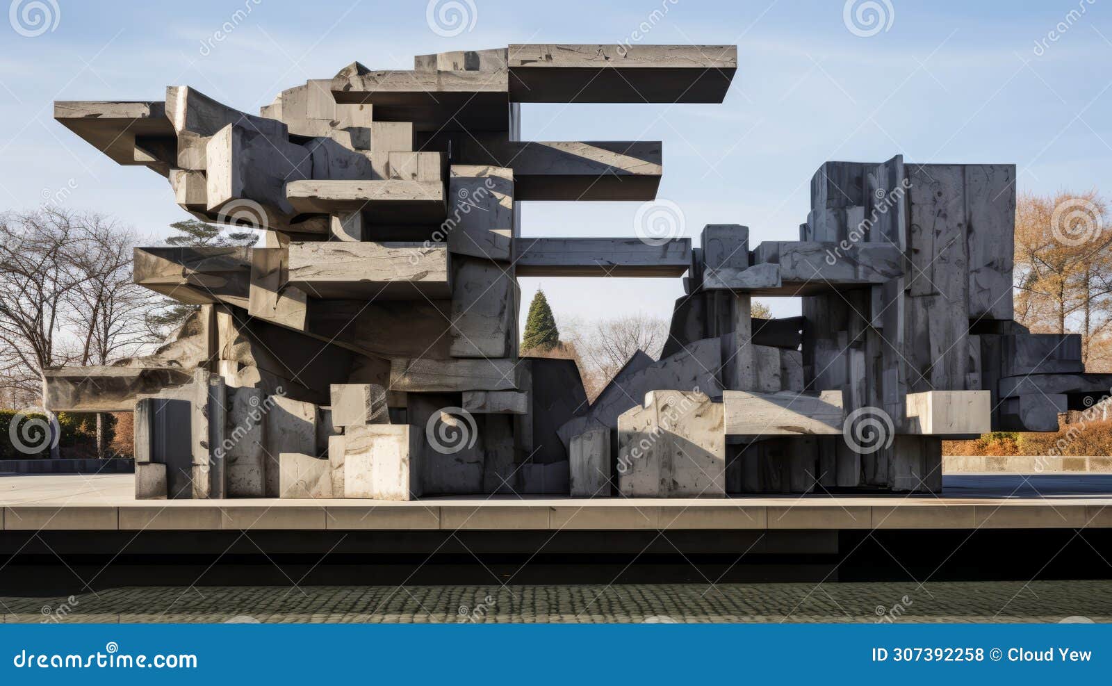 Brutalist Sculpture Museum Isolated On White Background Stock Photo ...