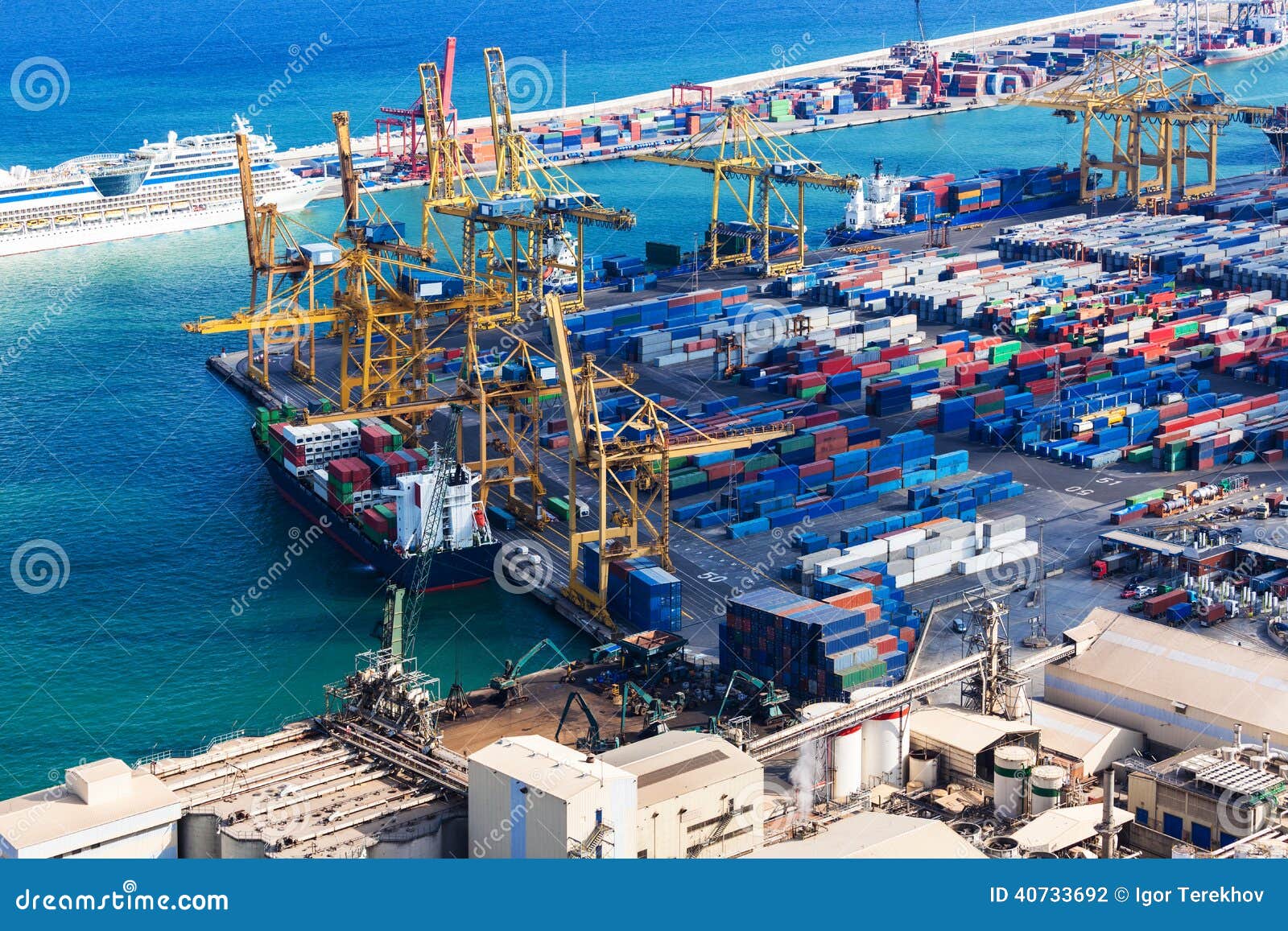 Modern sea port stock photo. Image of crane, europe, dock - 40733692