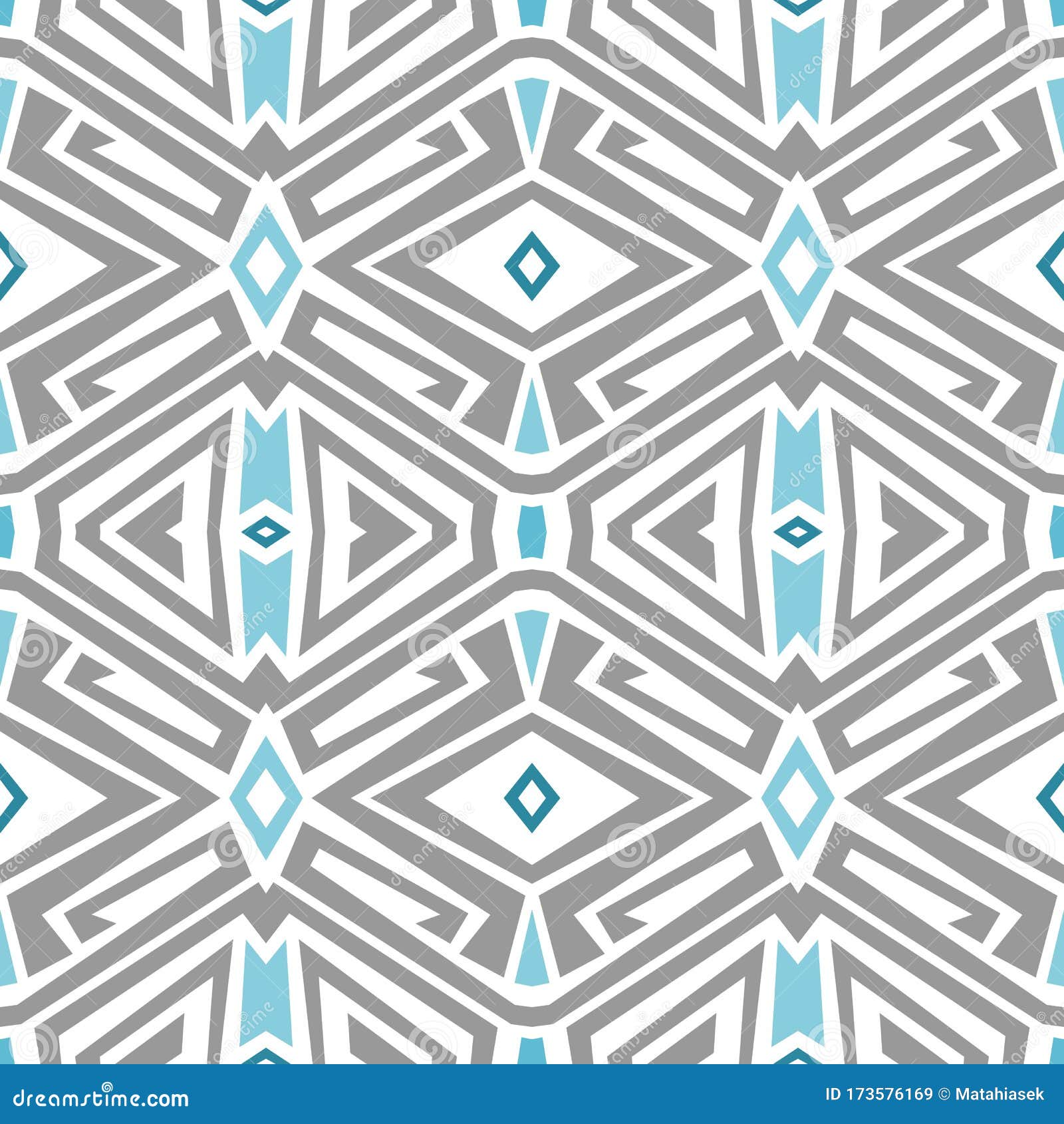 Modern Seamless Geometric Pattern. Blue and Grey Tiling for Textile ...