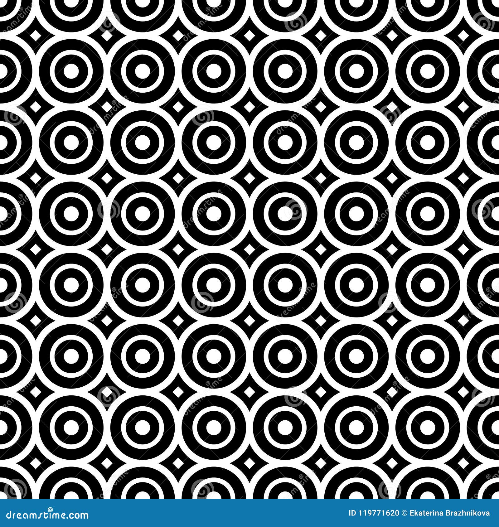 Seamless Pattern with Black and White Circles Stock Vector ...