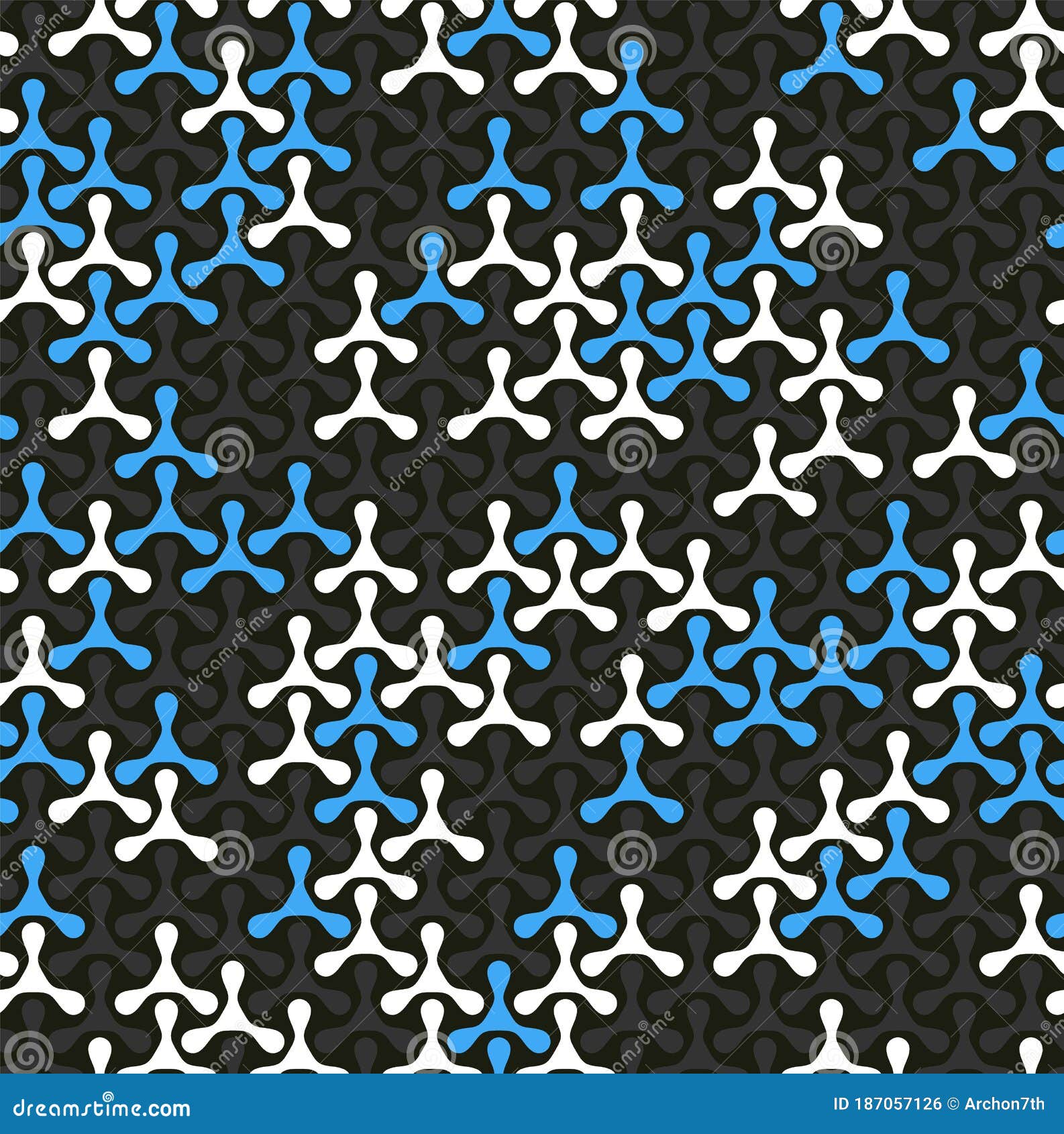 Modern Seamless Pattern of Colored Triplex Geometric Shape on Dark ...