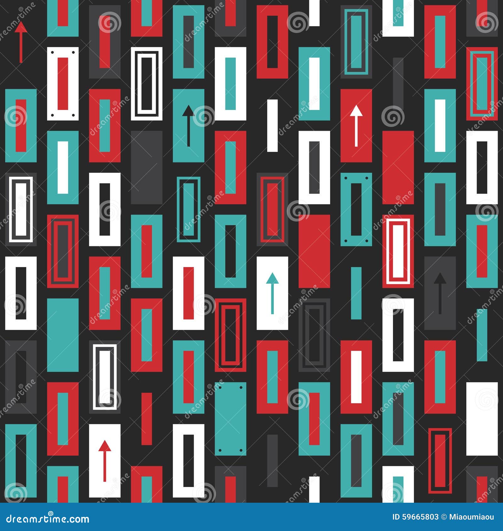 Modern Seamless Pattern with Colorful Rectangles Stock Vector ...