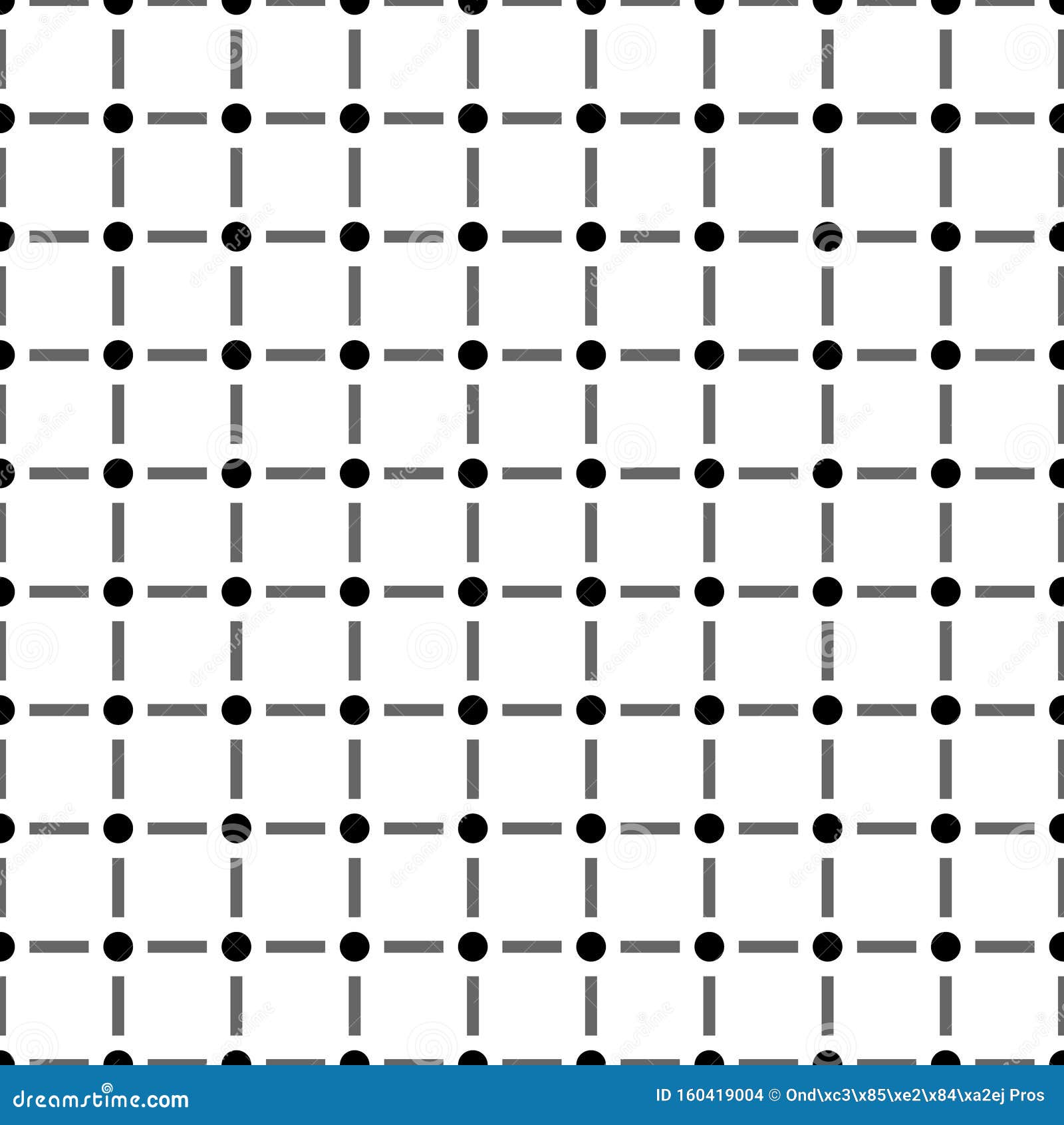 Modern Seamless Pattern with Dot and Line Isolated on White Background ...