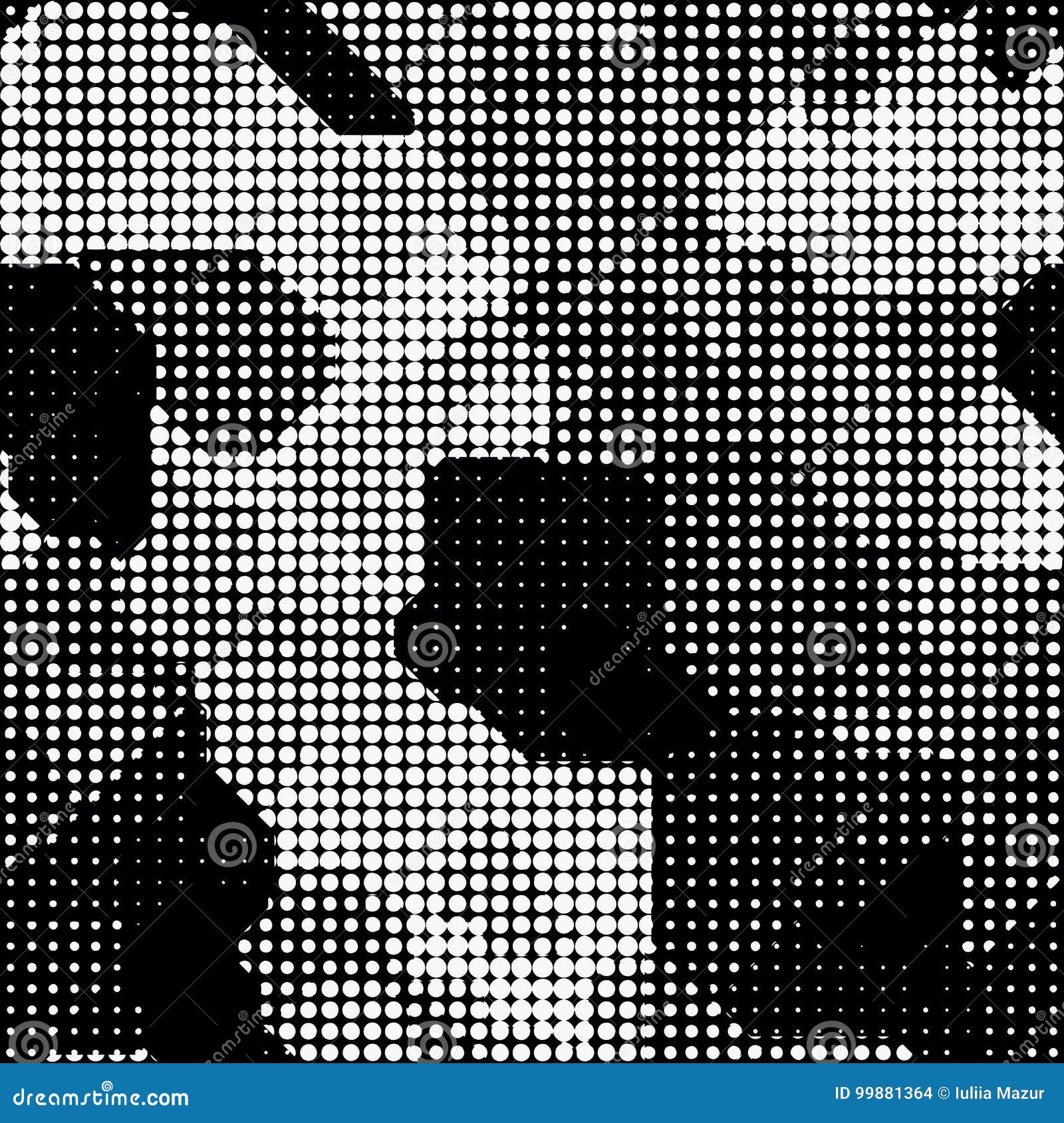 Modern Seamless Pattern with Dots Transition Halftone Stock Vector ...