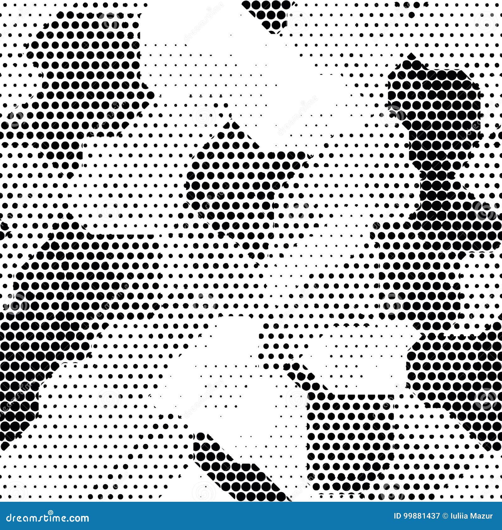 Modern Seamless Pattern with Dots Transition Halftone Stock Vector ...
