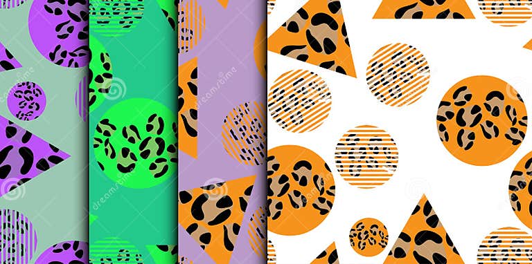 Modern Seamless Pattern Set with Jaguar Spots. Modern Vector Template ...