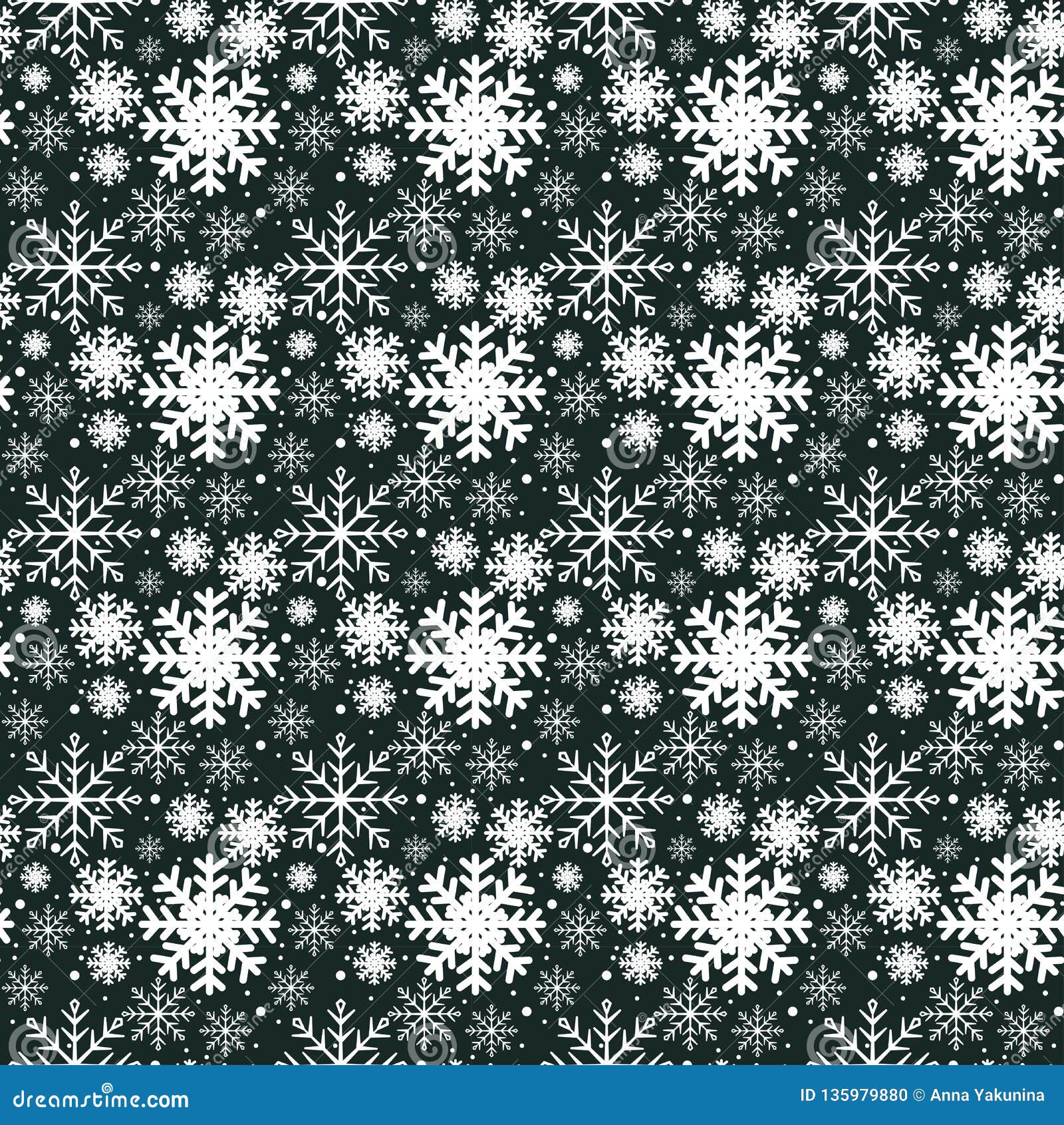 Modern Seamless Pattern with Snowflakes Stock Vector - Illustration of ...