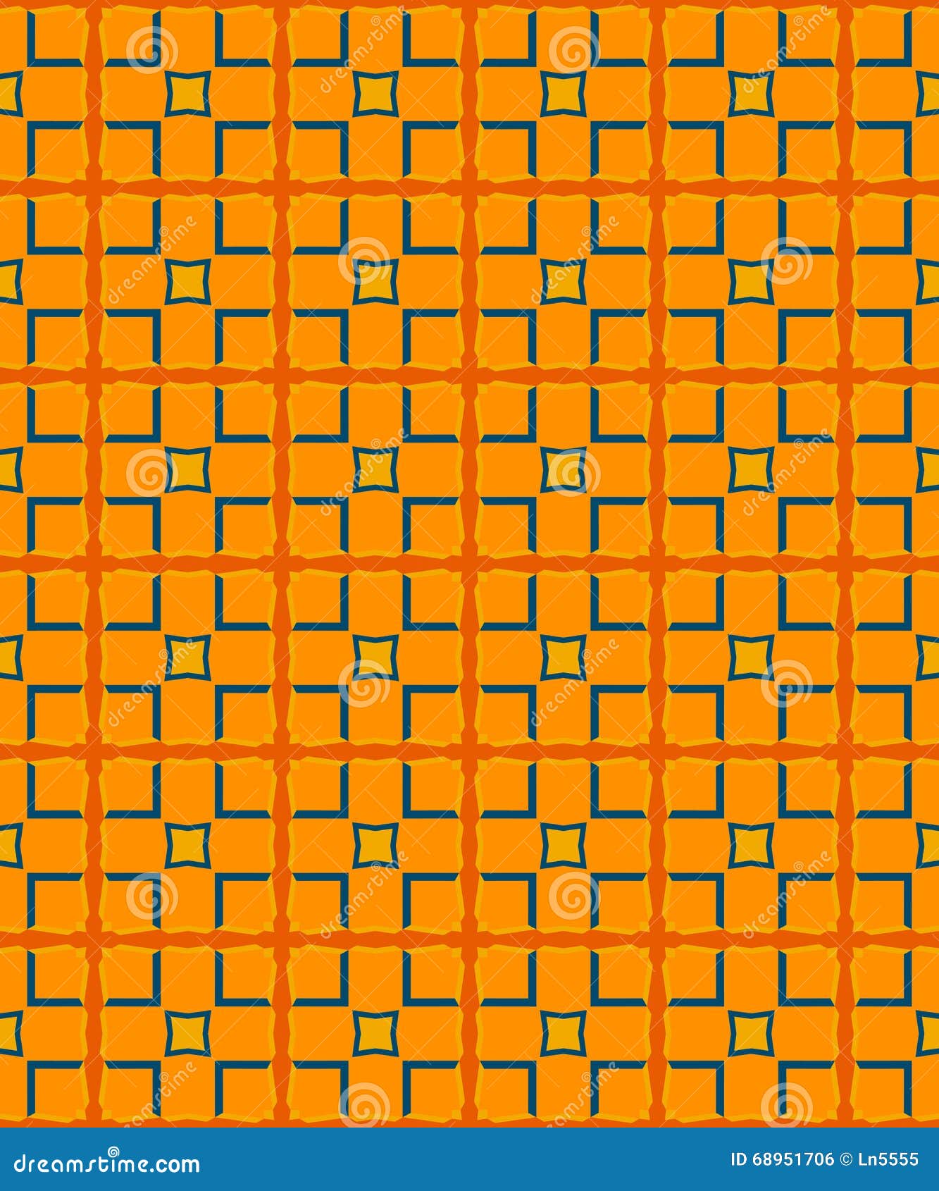 Modern Seamless Pattern with Squares of Blue, Orange and Yellow Stock ...