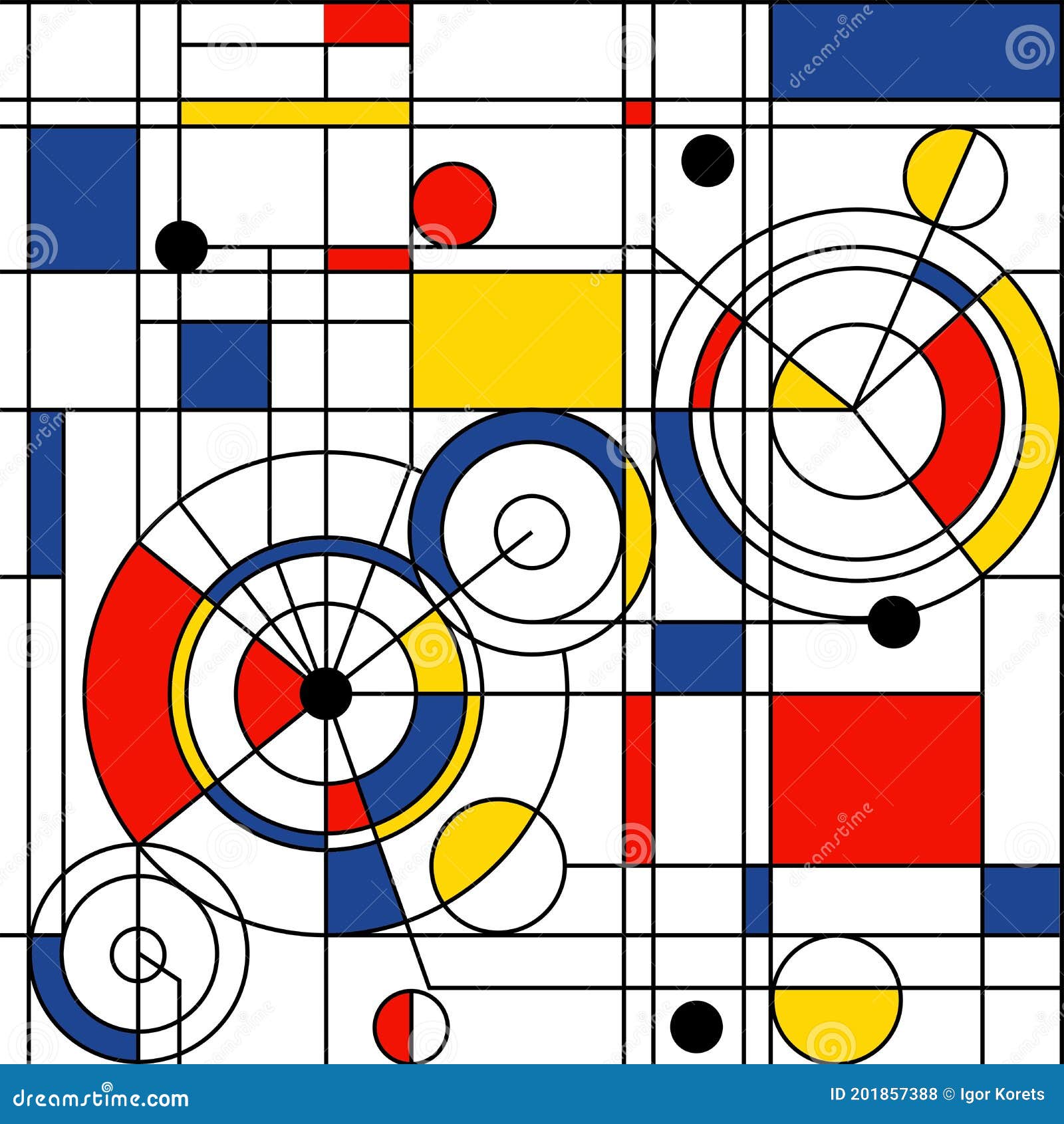 Modern Seamless Pattern in the Style of Neoplasticism, Bauhaus ...