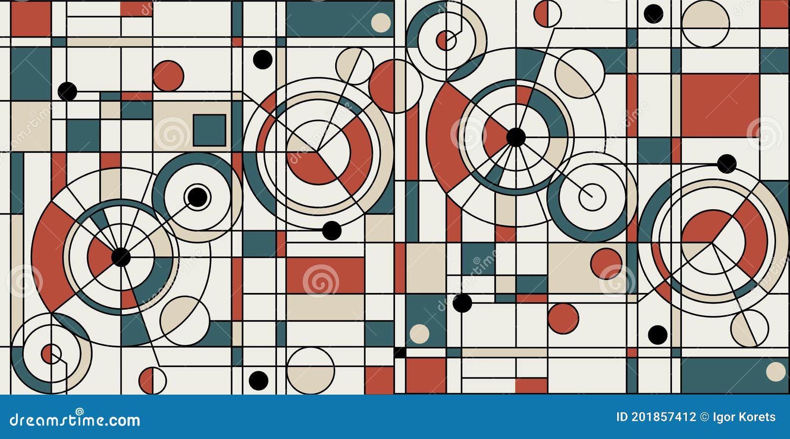 Modern Seamless Pattern in the Style of Neoplasticism, Bauhaus ...