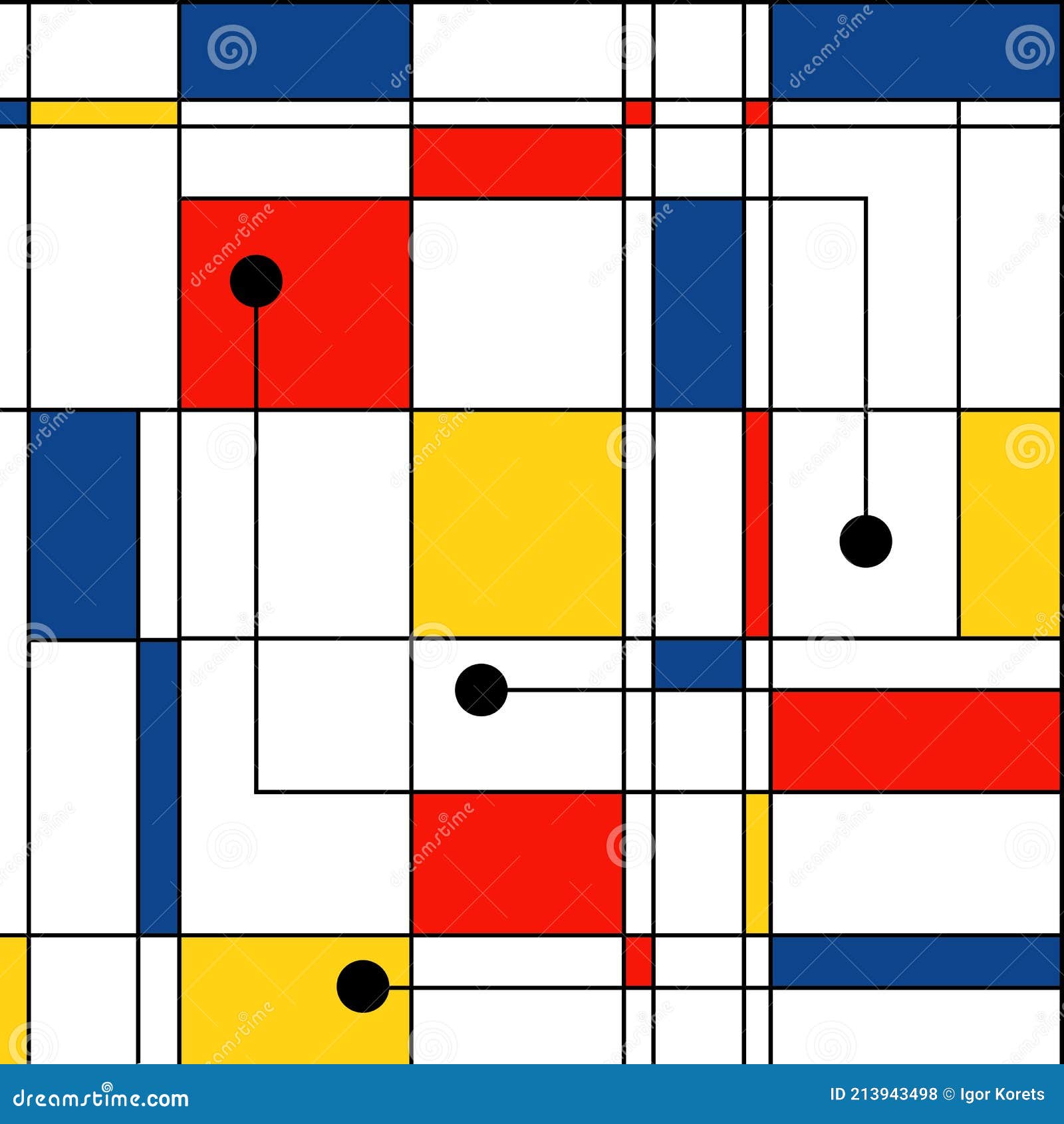 Modern Seamless Pattern in the Style of Neoplasticism, Bauhaus ...