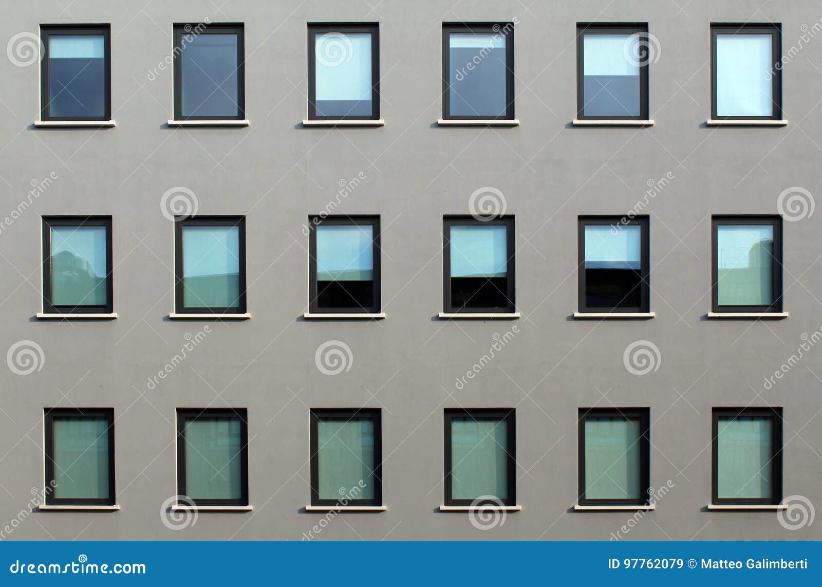 Modern Seamless Windows on a Building Stock Image - Image of center ...