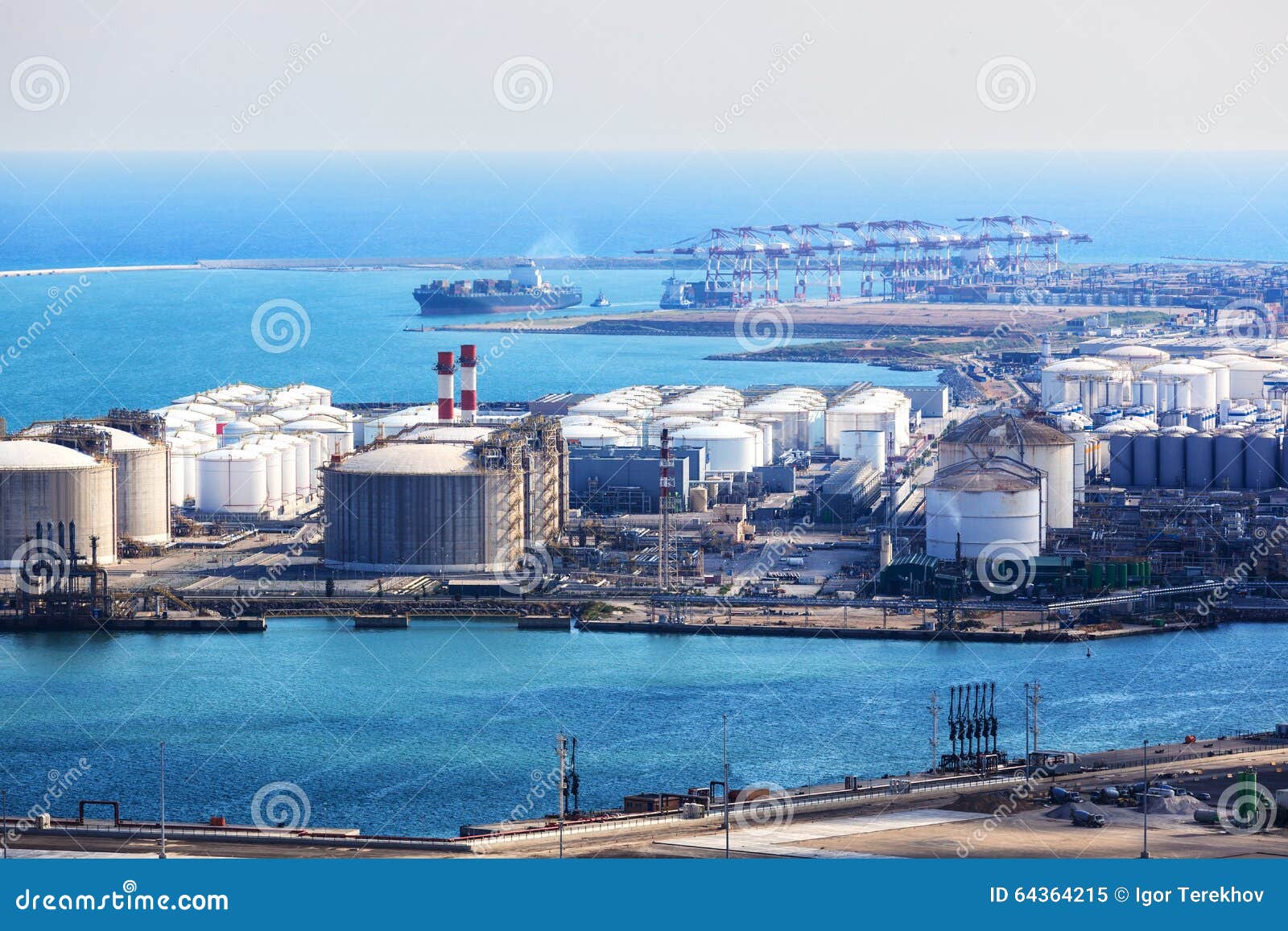 Modern seaport stock image. Image of container, quayside - 64364215
