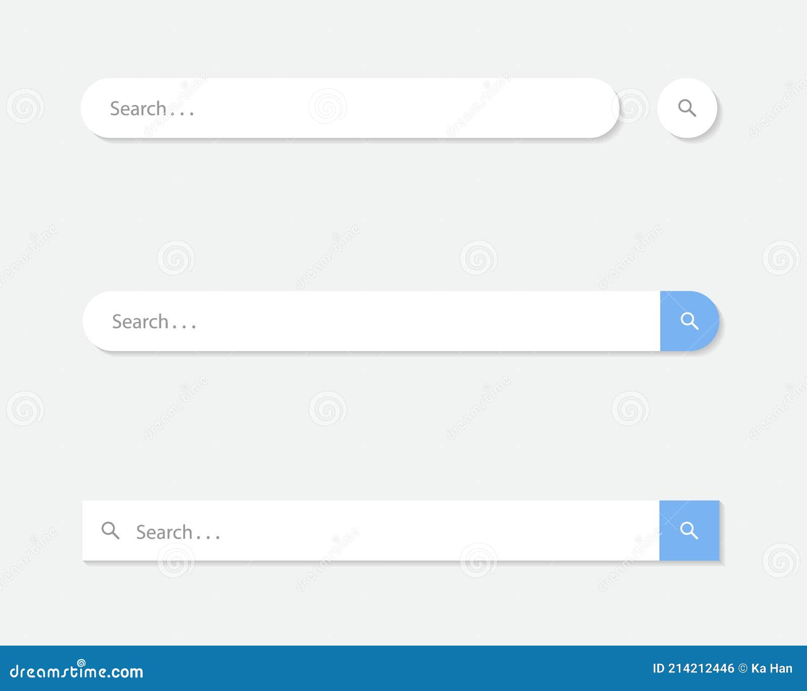 Modern Search Bar UI Design in Flat Design Stock Vector - Illustration ...