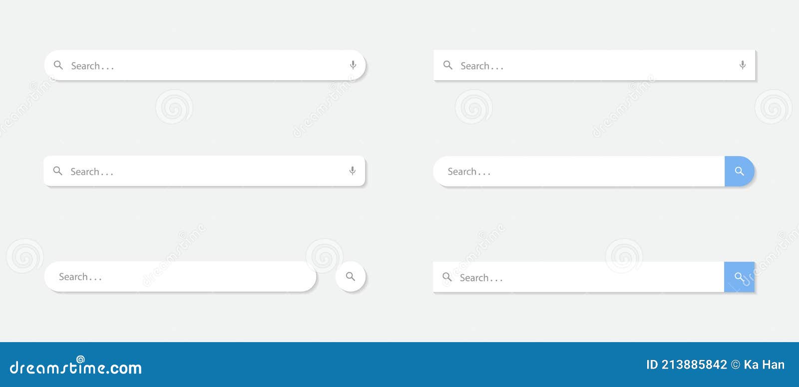 Modern Search Bar UI Design. Website Searching Box Vector Image Stock ...