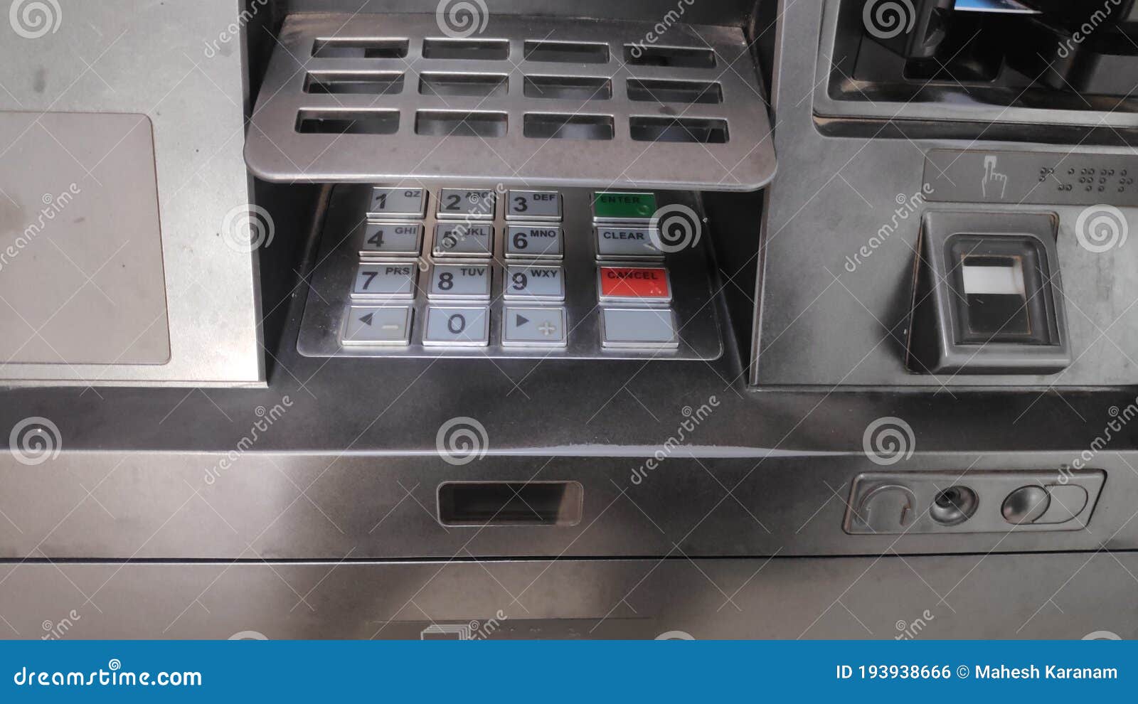 Modern Security ATM Number Panel Setup on Bank ATM Machine Stock Photo ...