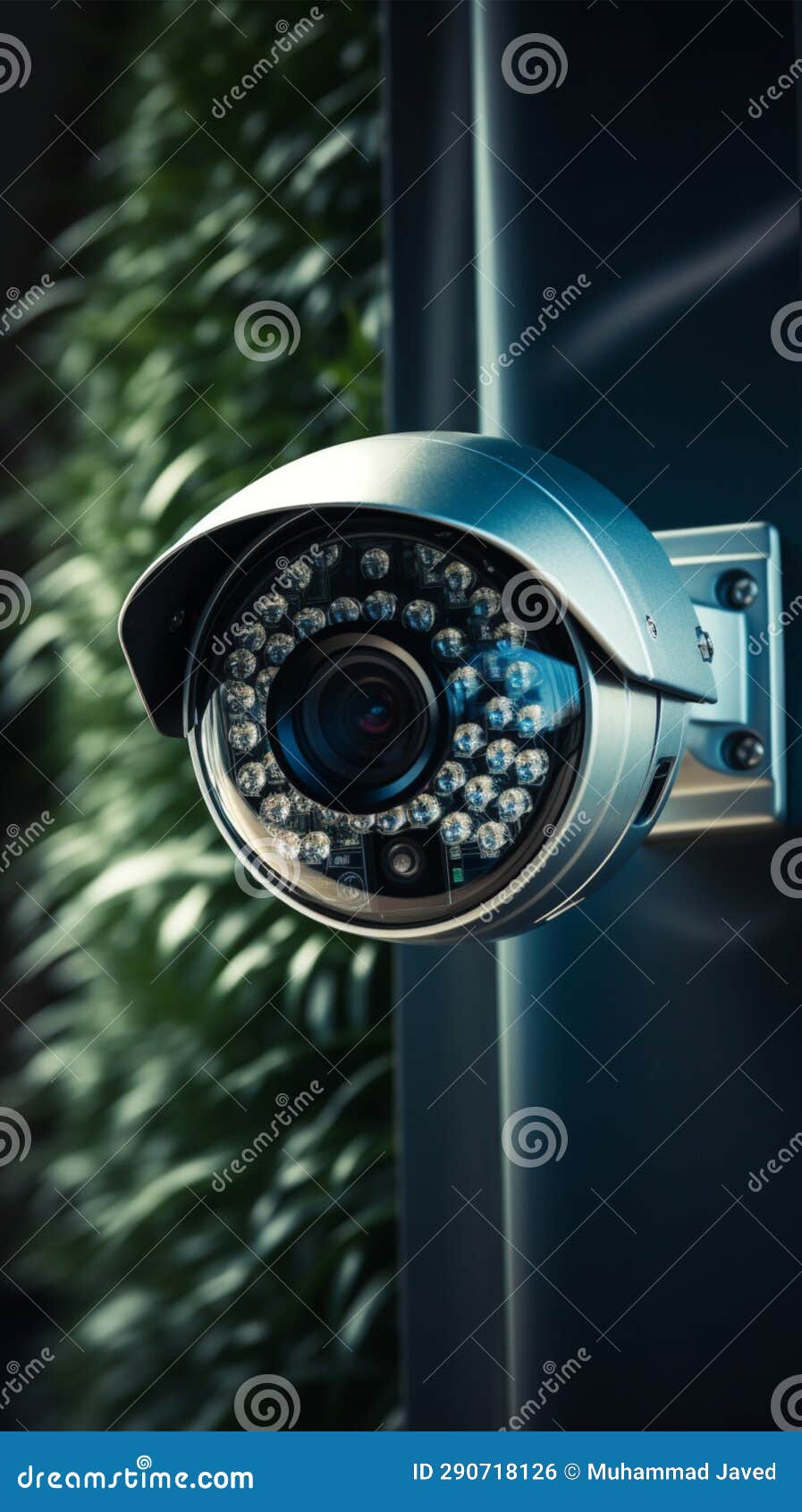 Modern Security Camera Close-up View Stock Illustration - Illustration ...