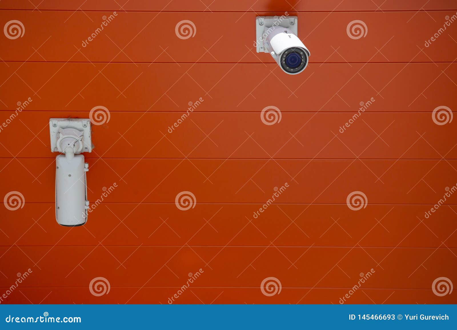 Modern Security Camera Fix on the Indoor Concrete Wall Limited Depth of ...