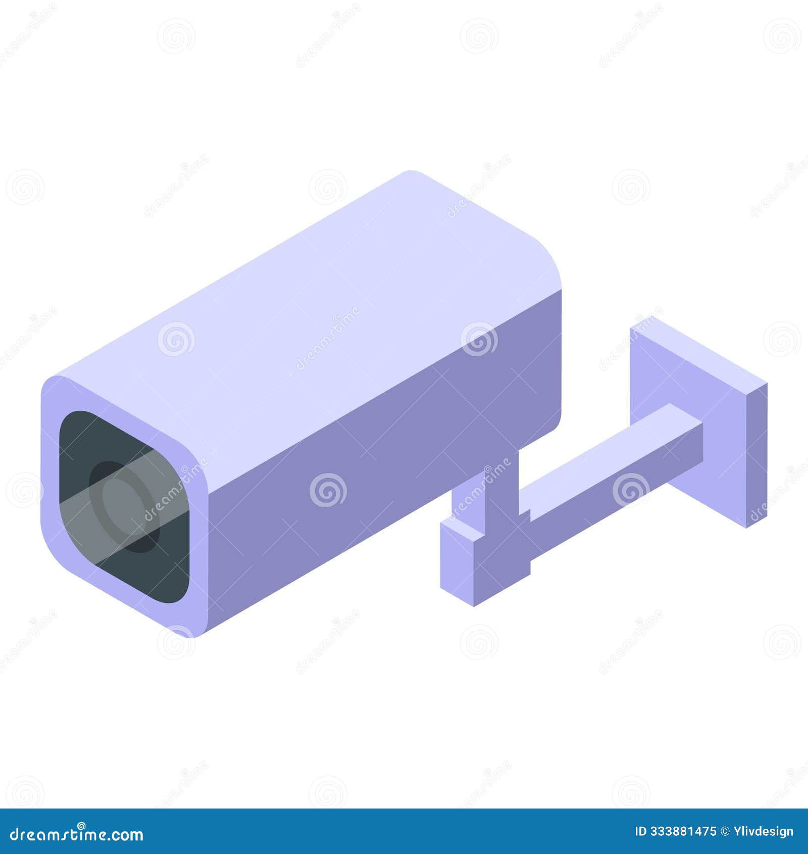 Modern Security Camera Observing in Isometric View Stock Illustration ...