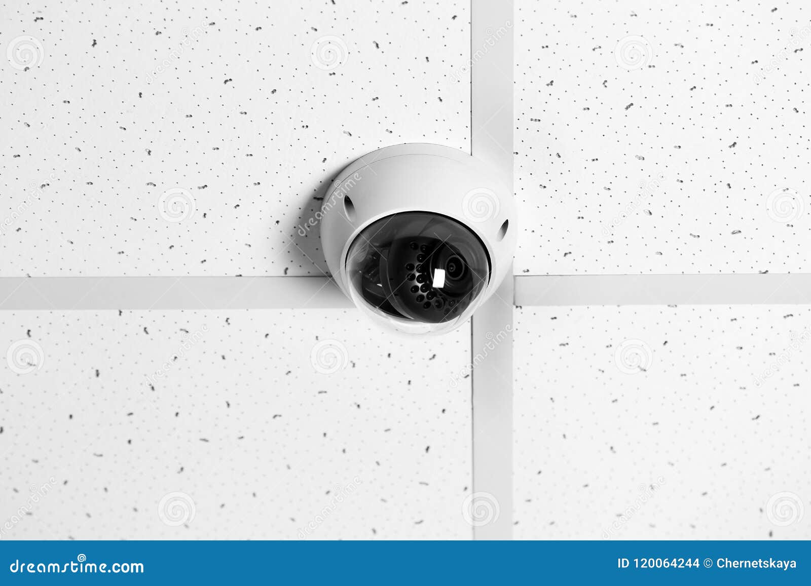Security CCTV Camera on Ceiling Indoors Stock Photo - Image of crime ...