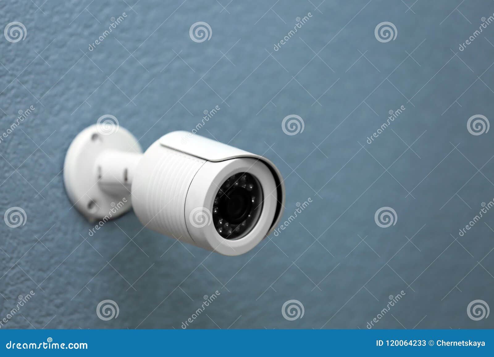 Security CCTV Camera on Grey Wall Stock Image - Image of prevention ...
