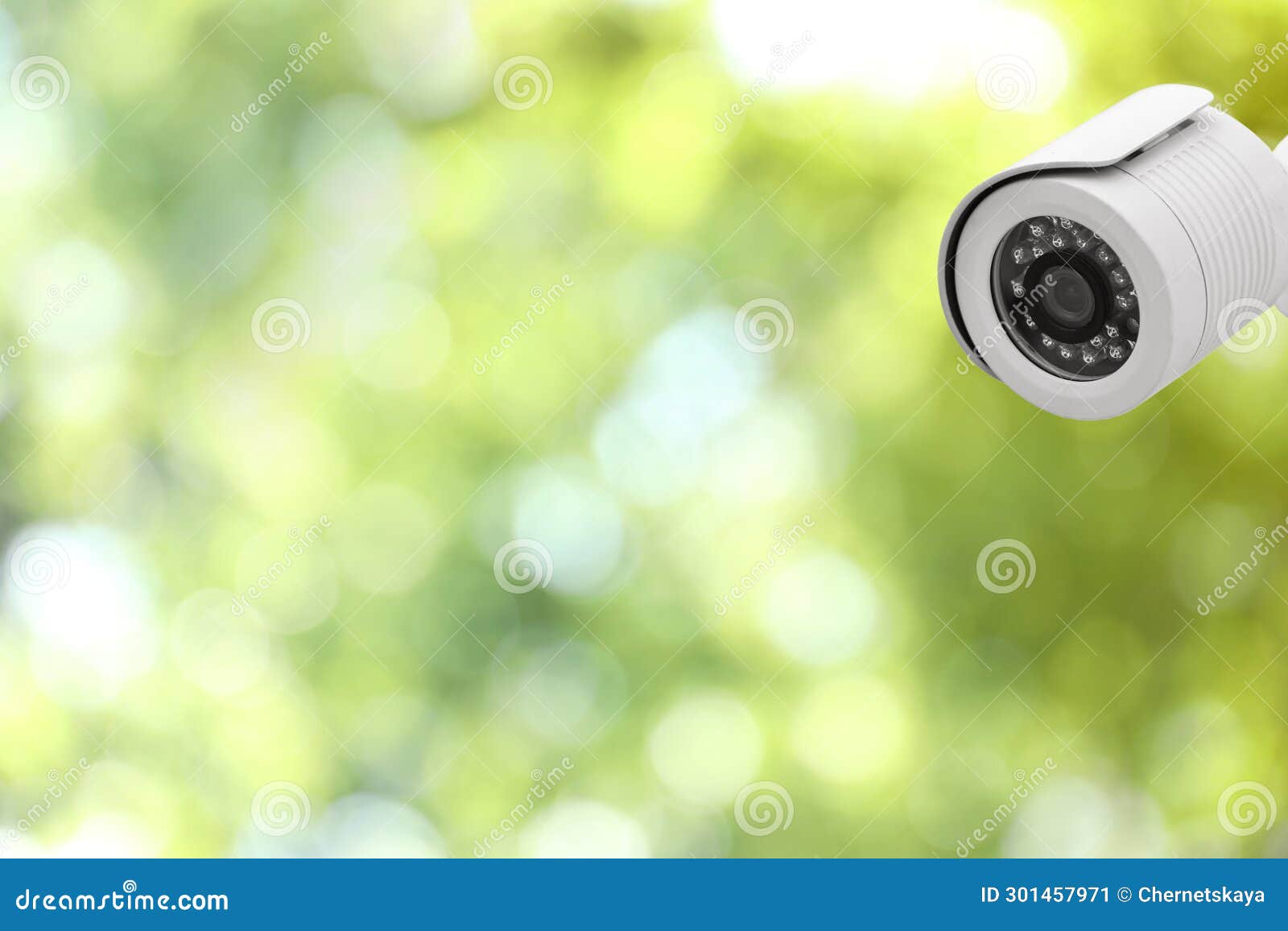 Modern Security CCTV Camera Outdoors, Space for Text Stock Image ...