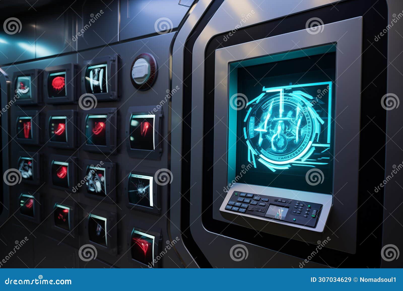 Modern Security Panel with Biometric Scanners, Controlling Access To ...