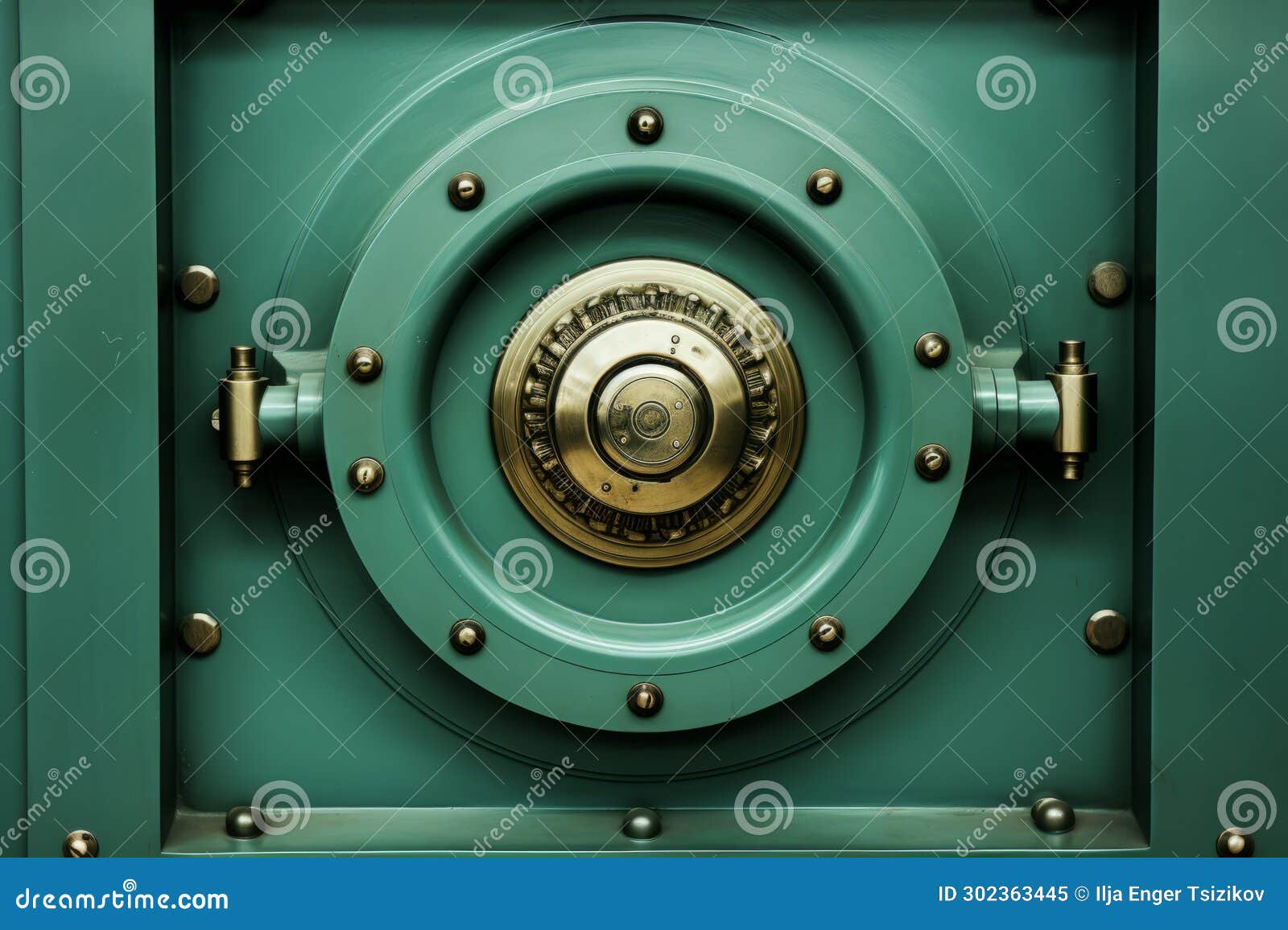 Modern Security Safe Box Door Front View of Bank Vault Door for ...