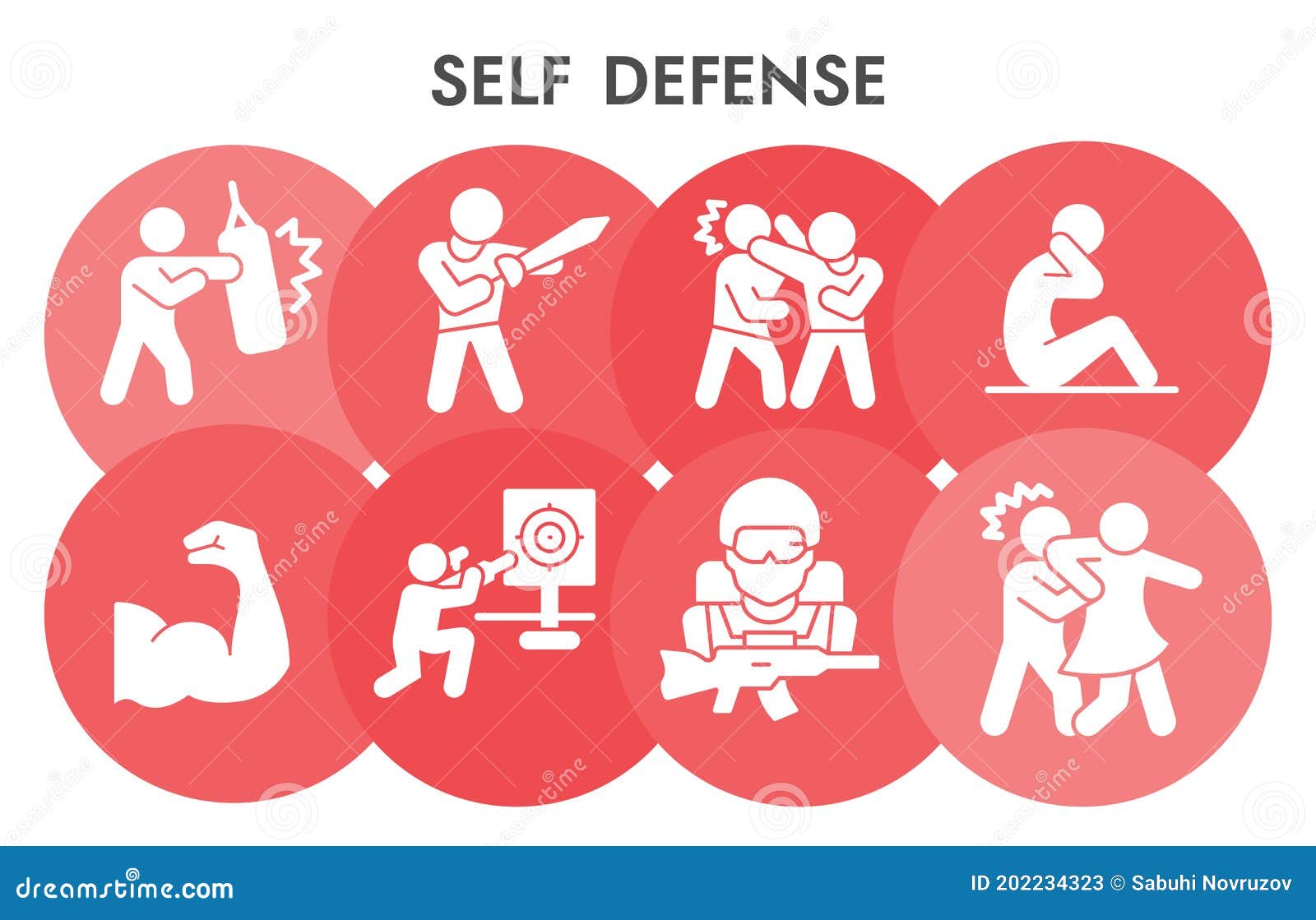 Modern Self Defense Infographic Design Template. Security with and ...