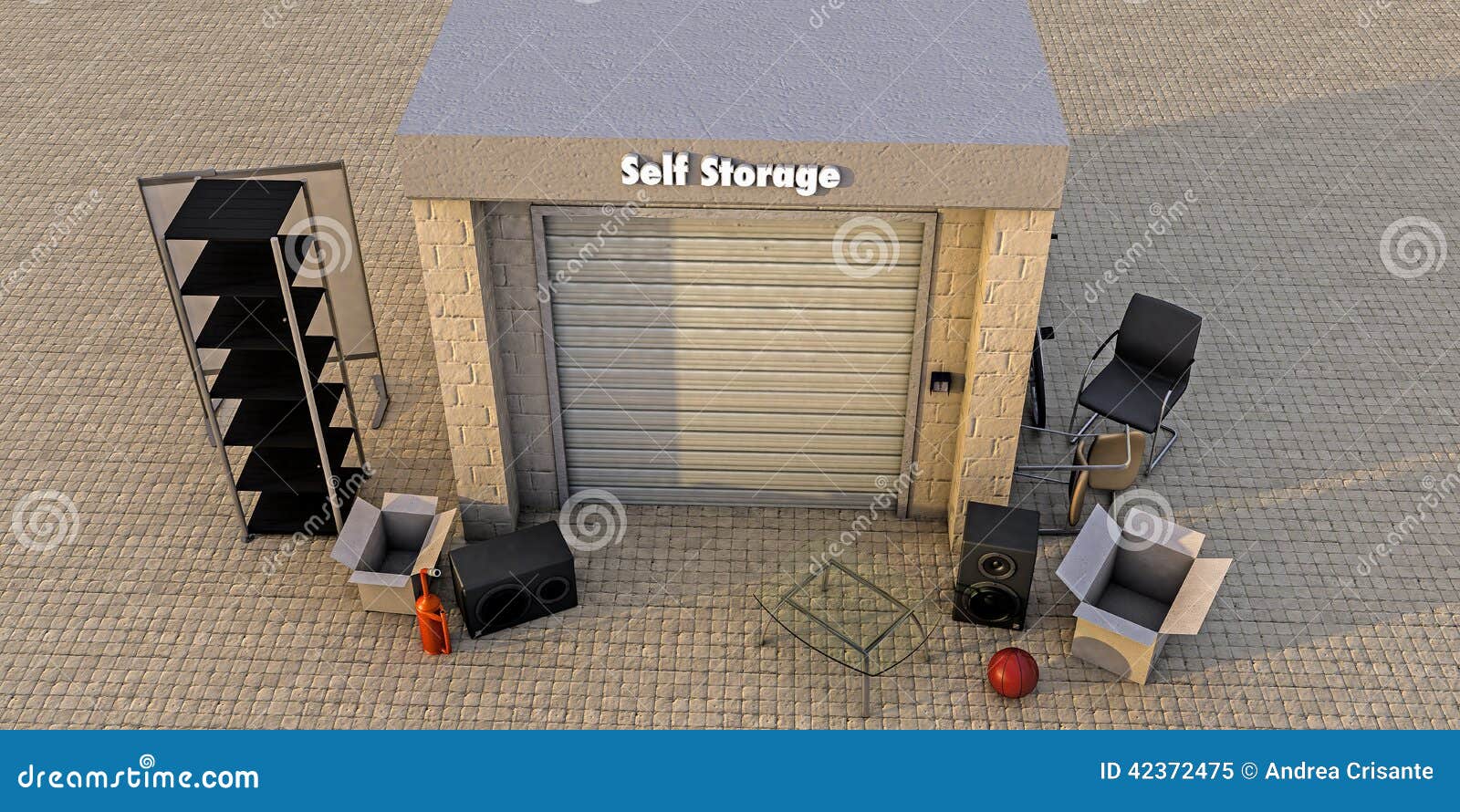 Modern self storage stock illustration. Illustration of garage - 42372475