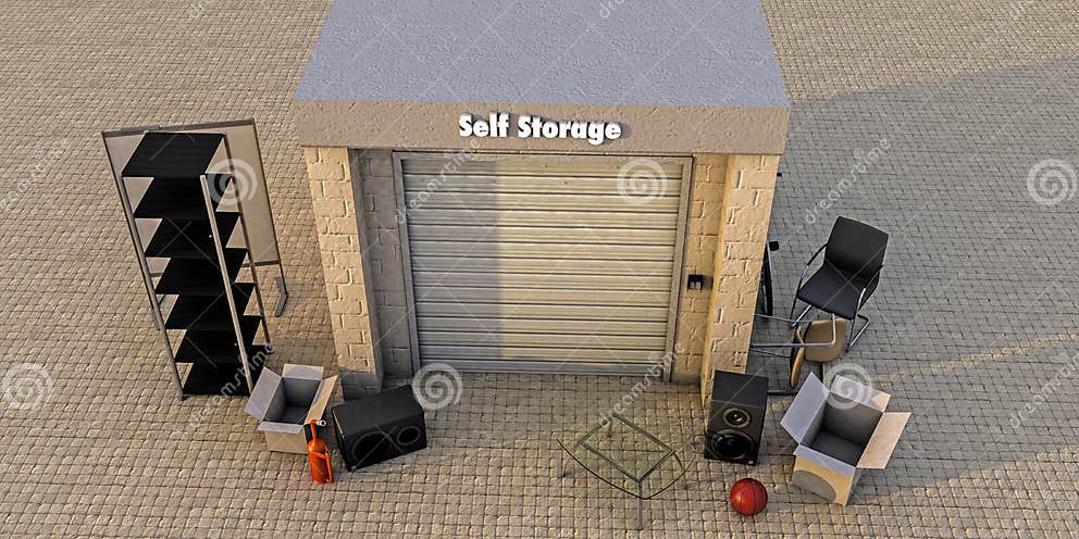 Modern self storage stock illustration. Illustration of garage - 42372475