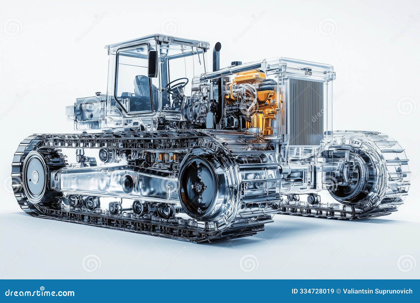 Modern Semi Transparent Grader with Its Engine and Transmission Visible ...