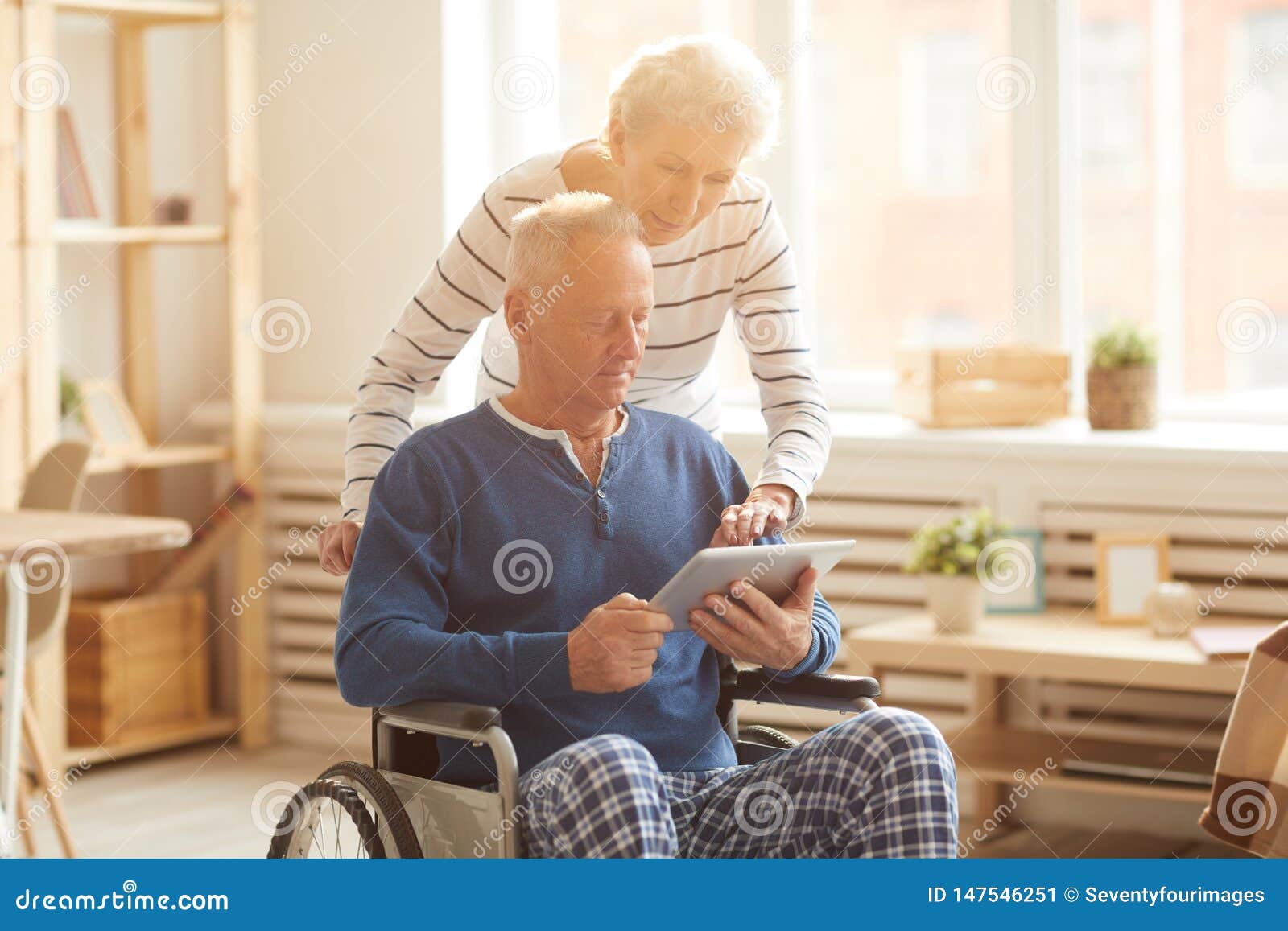 Modern Senior Man in Wheelchair Stock Image - Image of retirement, care ...