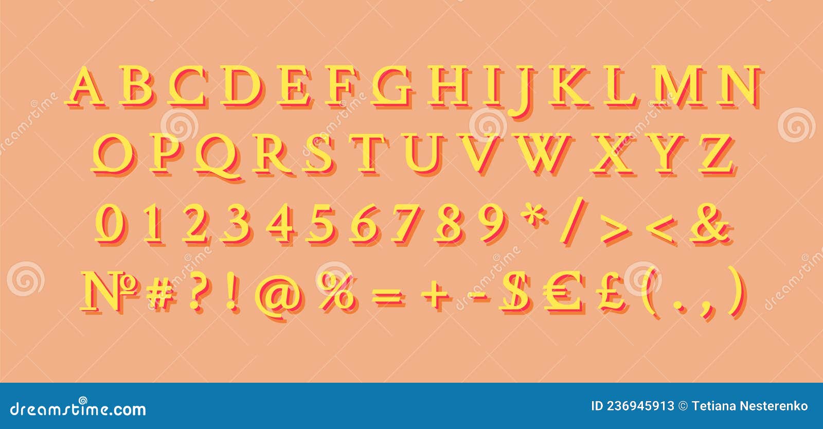 Modern Serif Roman Alphabet Set Stock Vector - Illustration of ...