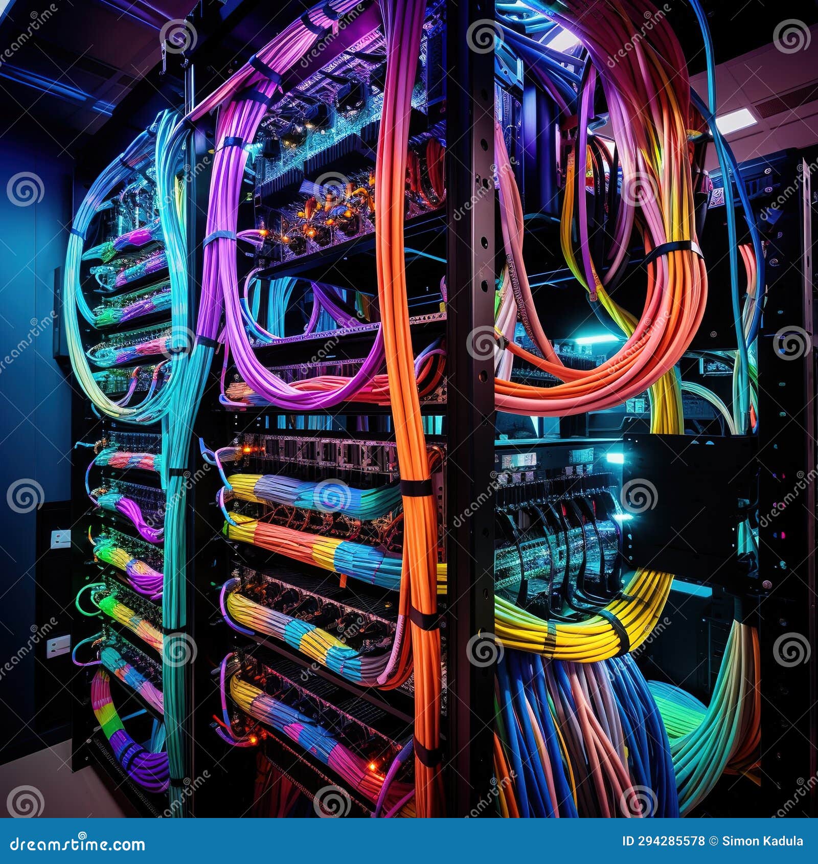 Modern it Server of Data Center Computer Racks, it Network ...